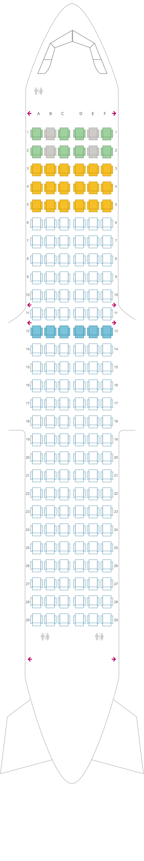 A320neo Seat map | Aircalin